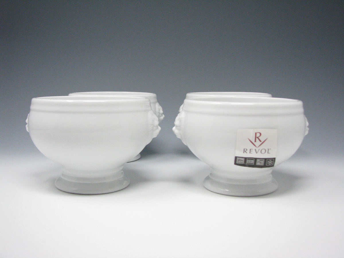 Vintage Revol France Porcelain Lion's Head Soup Bowls - Set of 4 ...