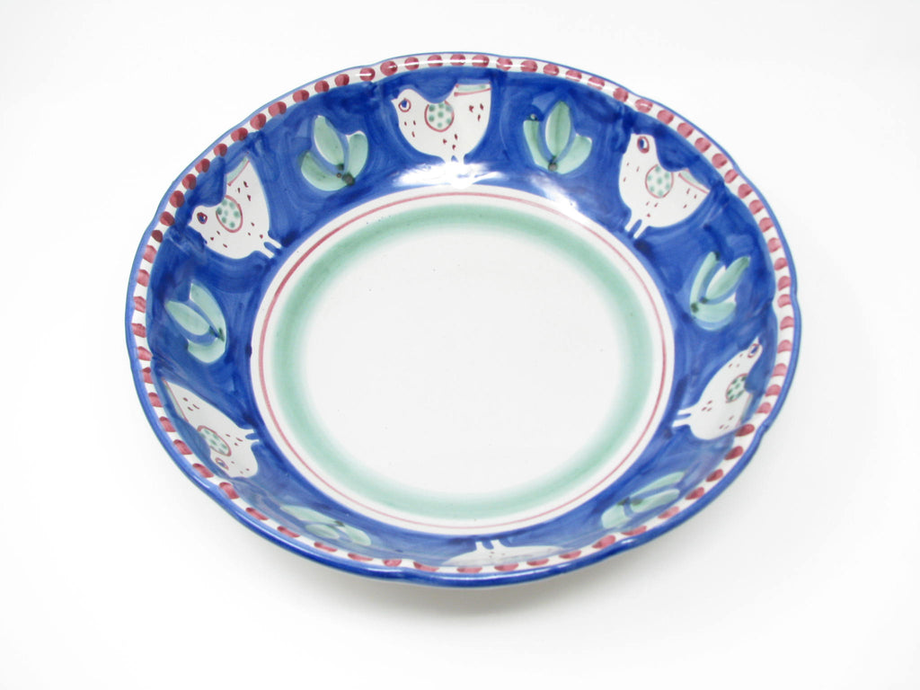 Vintage Solimene Vietri Italy Campagna Chicken Pottery Serving Bowl ...