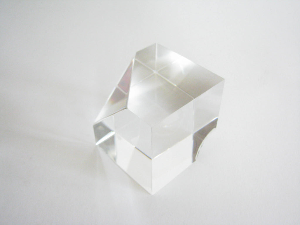 Vintage Steuben Crystal Floating Spheres Cube Prism Paperweight Signed ...