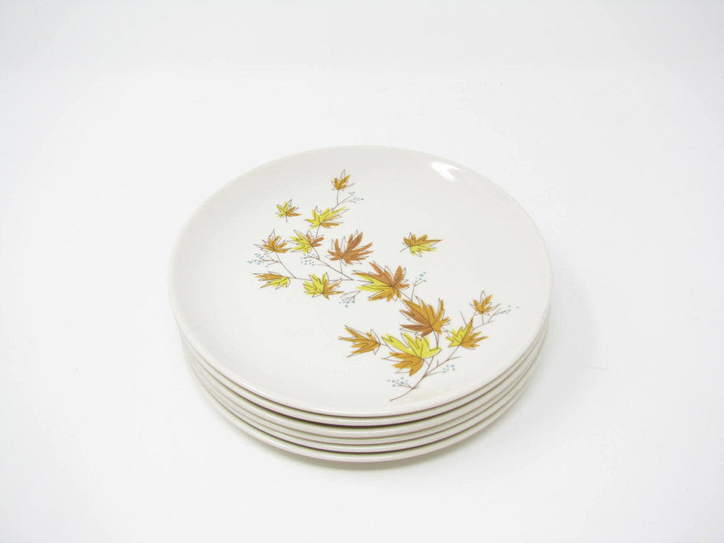 Vintage Taylorstone Autumn Splendor Bread Plates with Falling Leaves ...