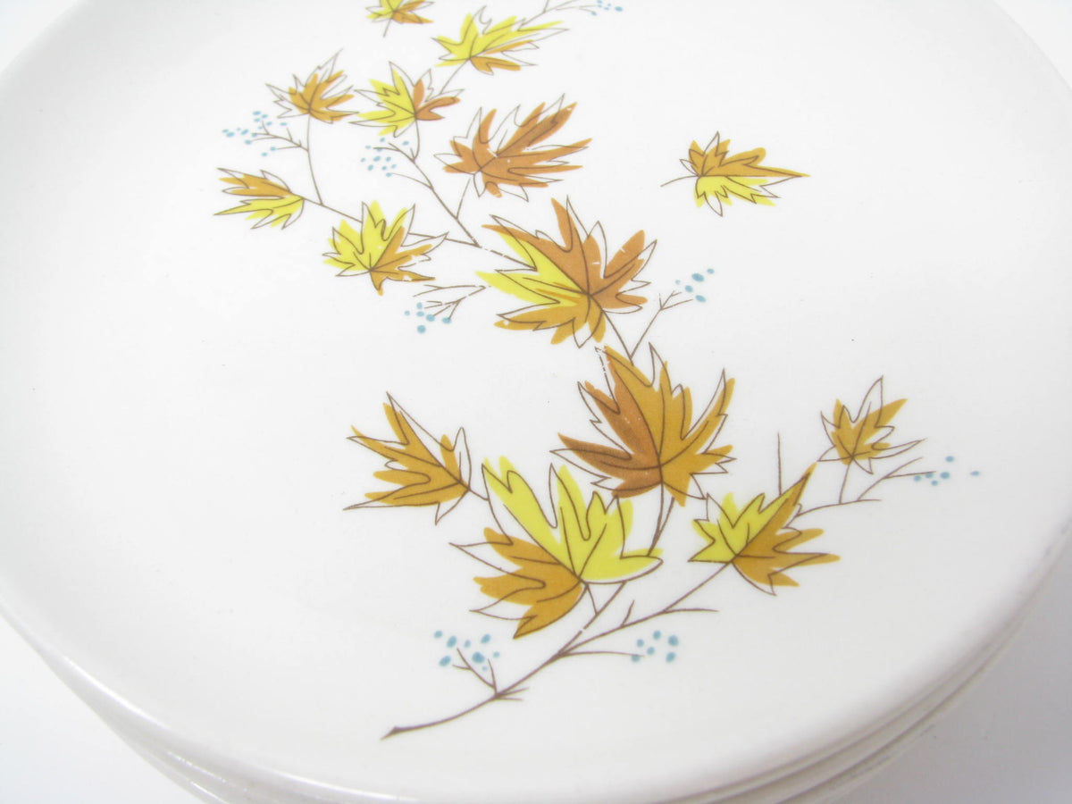 Vintage Taylorstone Autumn Splendor Bread Plates with Falling Leaves ...