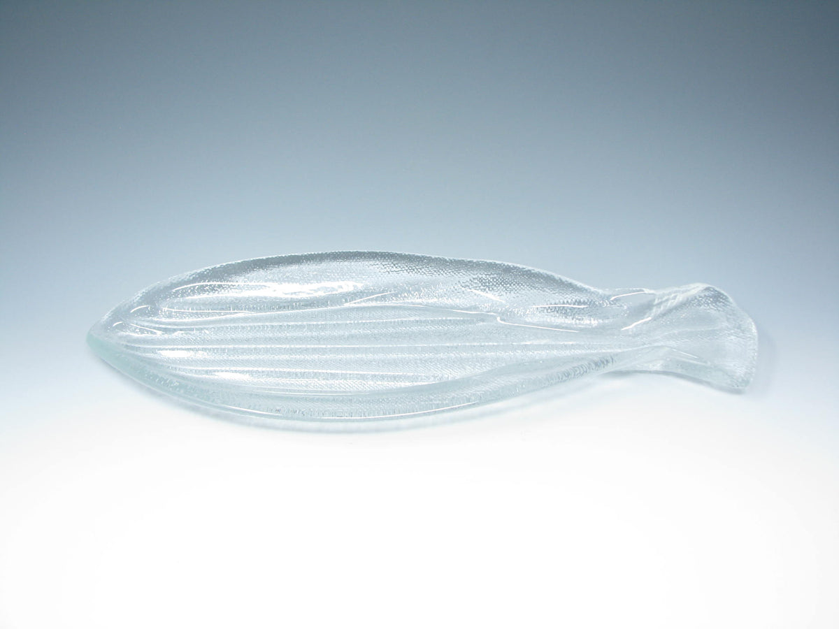 Vintage Thick Clear Glass Fish Shaped Platter with Modern Design ...