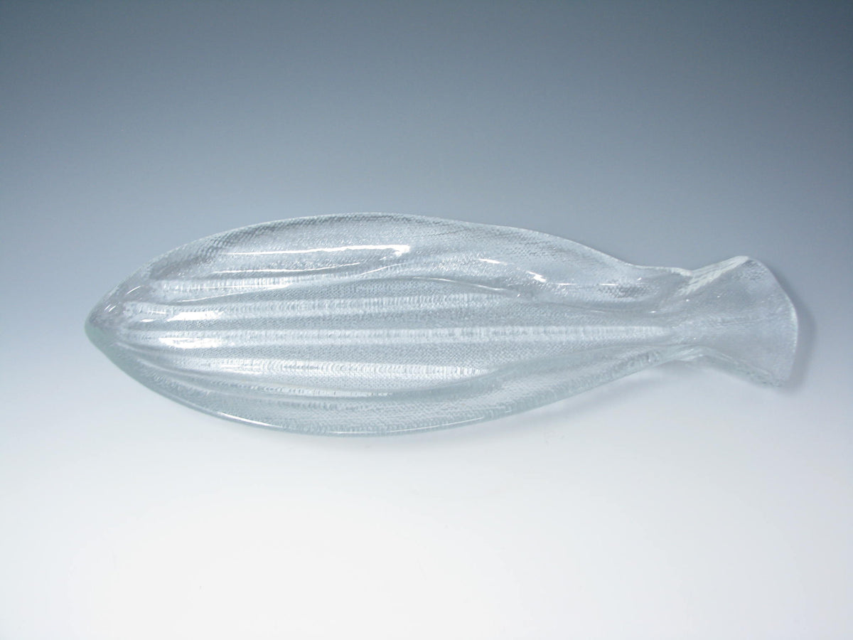 Vintage Thick Clear Glass Fish Shaped Platter with Modern Design ...