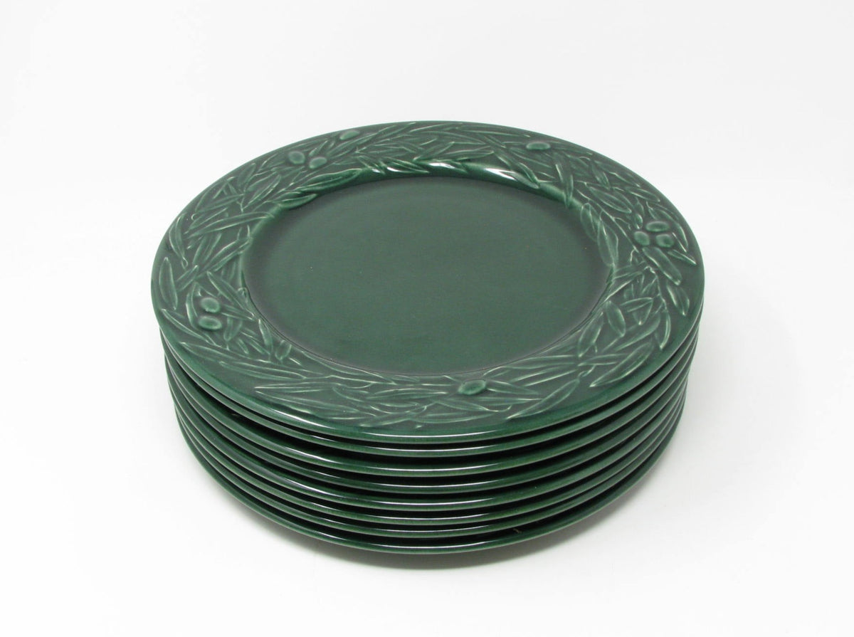 Vintage Varages France Dark Green Dinner Plates with Foliage and Berri ...