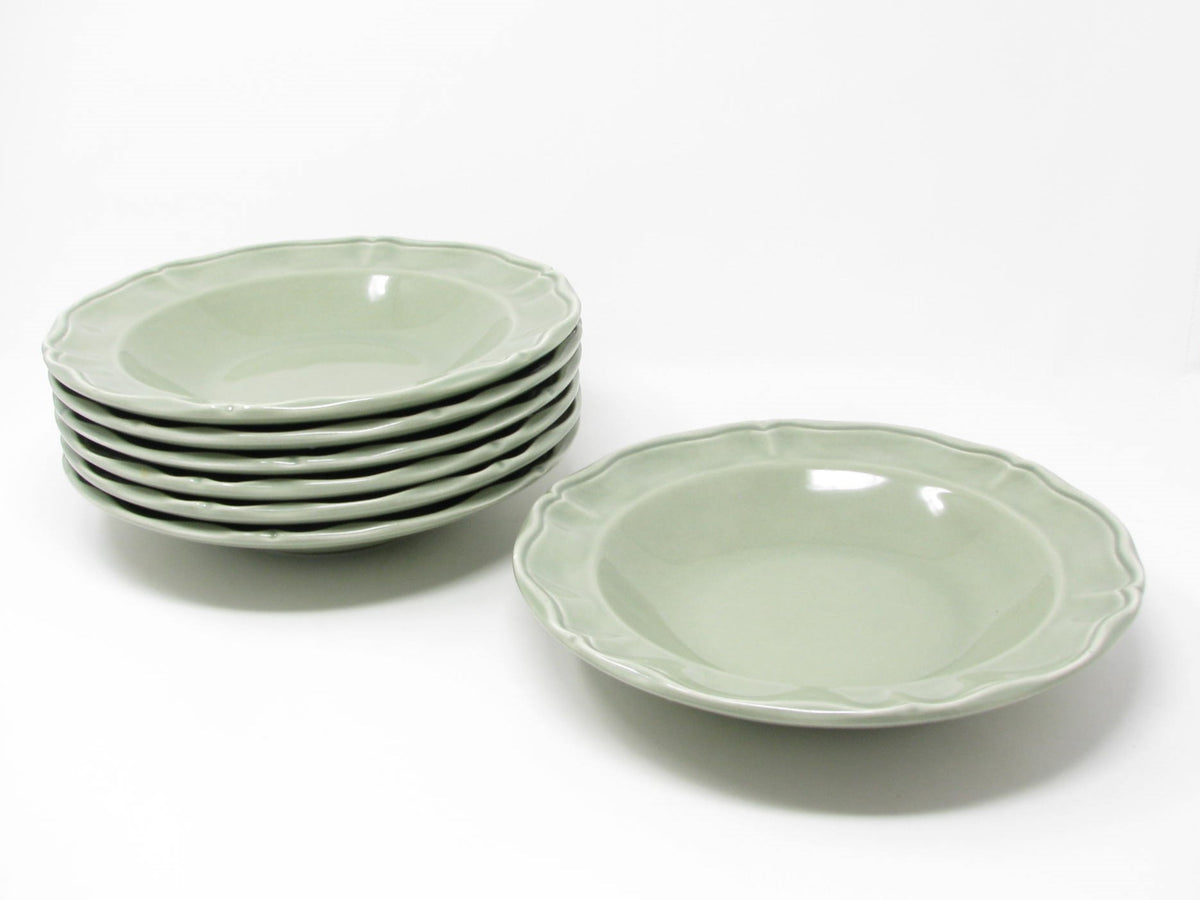 Vintage Varages France Luberon Light Green Scalloped Bowls - 7 Pieces ...