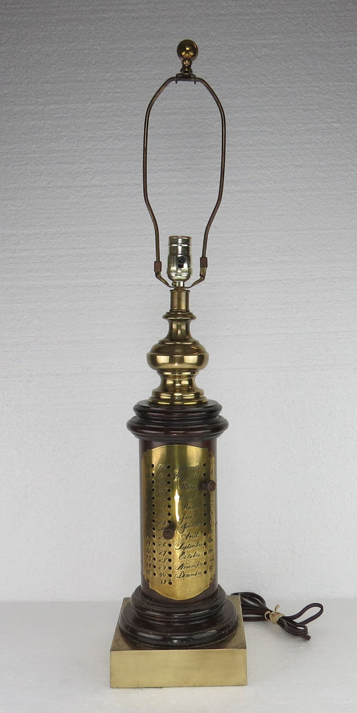 Vintage Frederick Cooper Brass Rustic Wood French Perpetual Calendar T ...