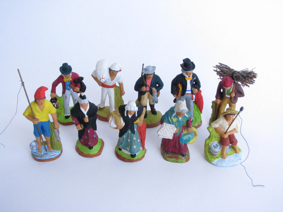 Vintage French Santons De Provence Figurines by Santonnier Paul Fouque ...