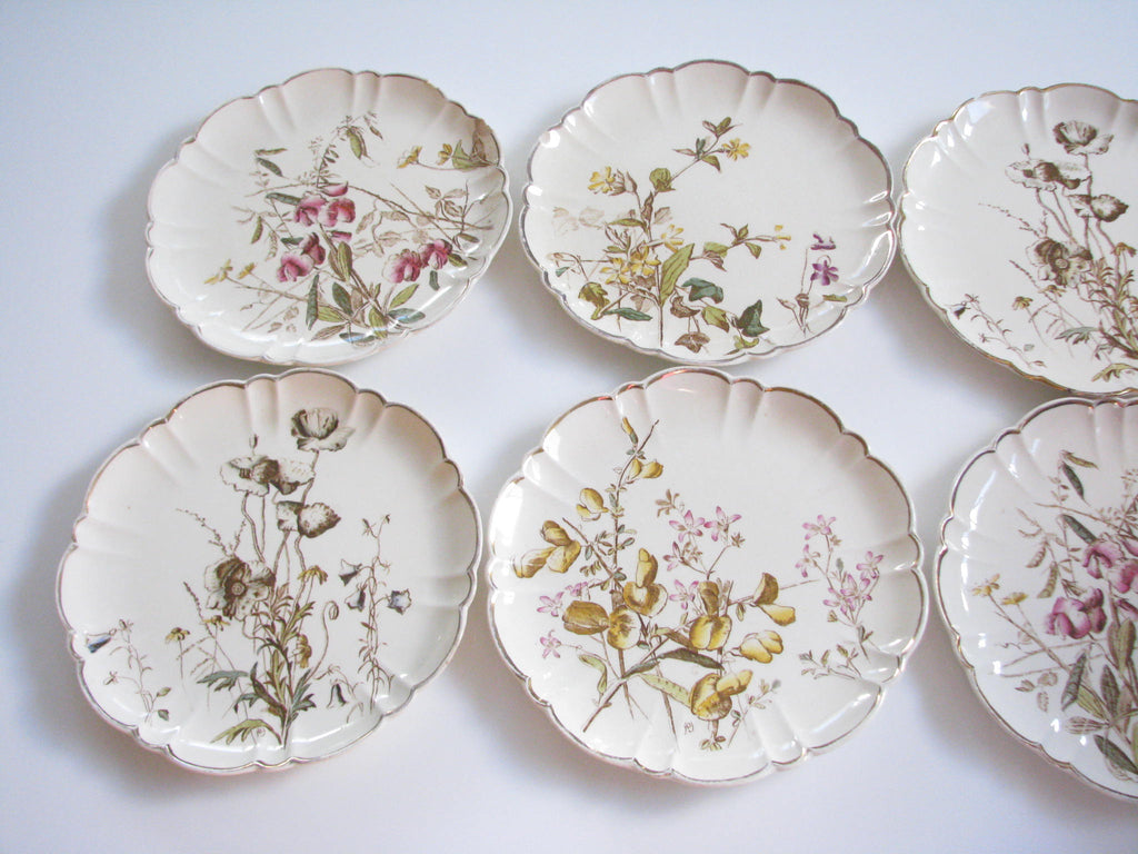 Antique George Jones and Sons Pottery / Ceramic Plates with Hand-Paint ...