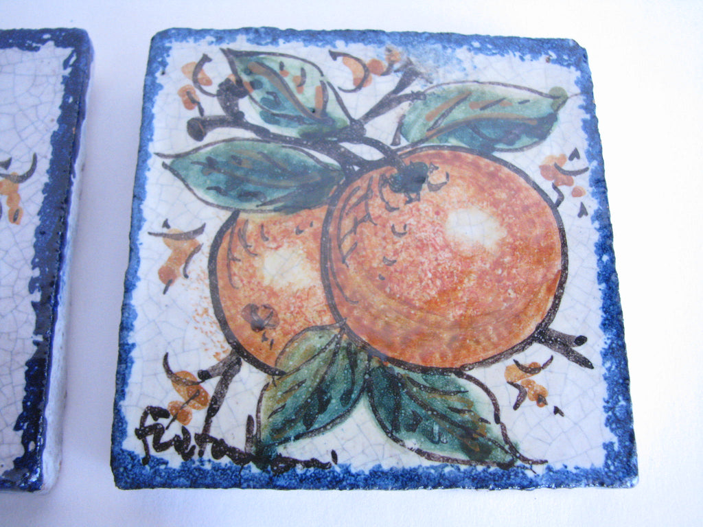 Vintage Fratantoni Ceramiche for Vietri Hand Painted Terracotta Tiles ...