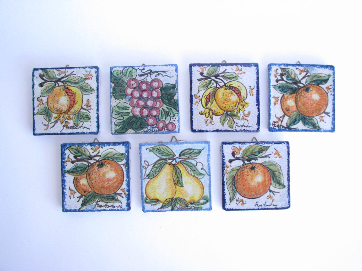 Vintage Fratantoni Ceramiche for Vietri Hand Painted Terracotta Tiles ...