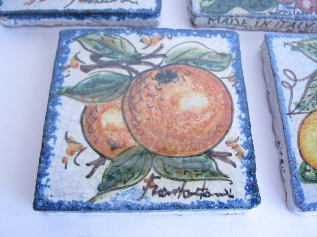 Vintage Fratantoni Ceramiche for Vietri Hand Painted Terracotta Tiles ...