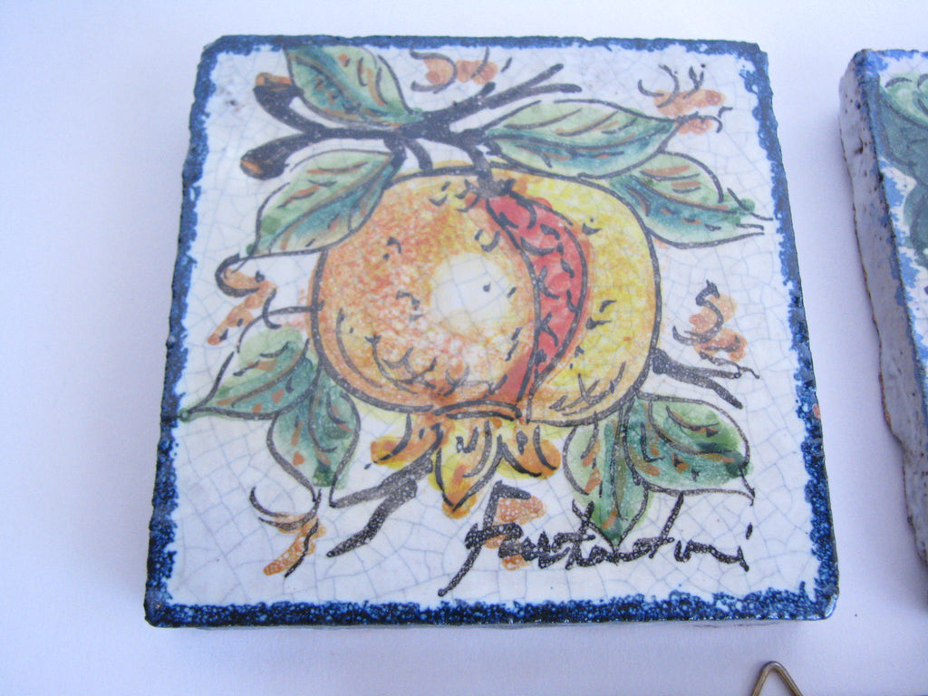 Vintage Fratantoni Ceramiche for Vietri Hand Painted Terracotta Tiles ...