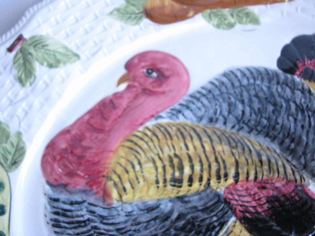 Vintage Large Colorful Ceramic Turkey Platter Made in Italy ...