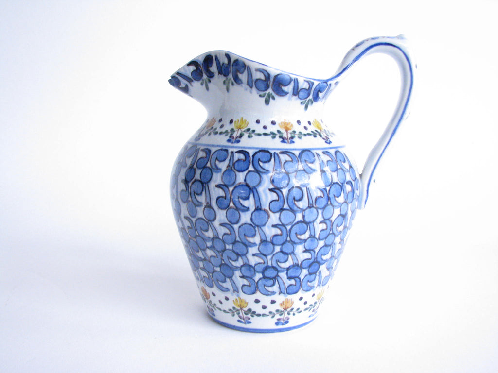 Vintage Carvalho Porto Hand-Painted Art Pottery Pitcher Made in Portug ...