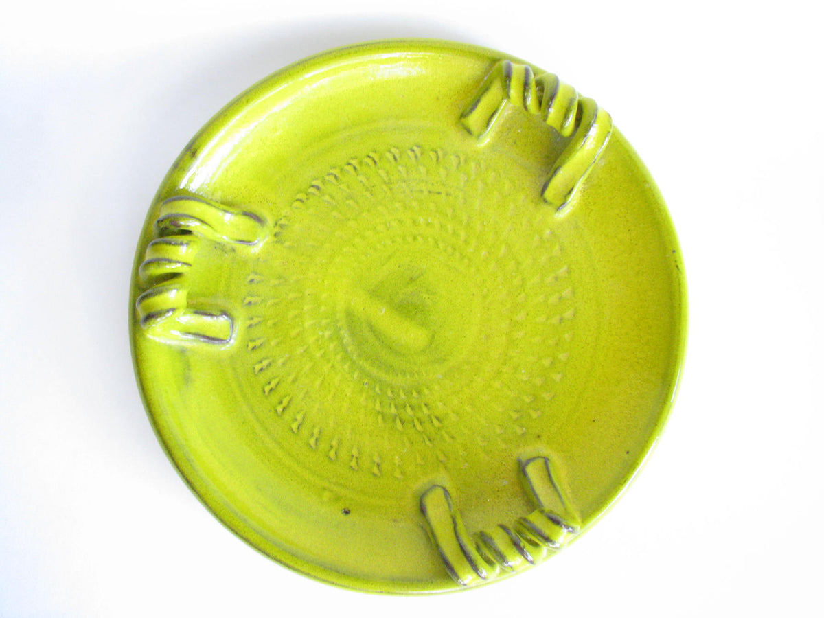 Vintage E. Higgins & Company Bright Green Glazed Pottery Platter with ...