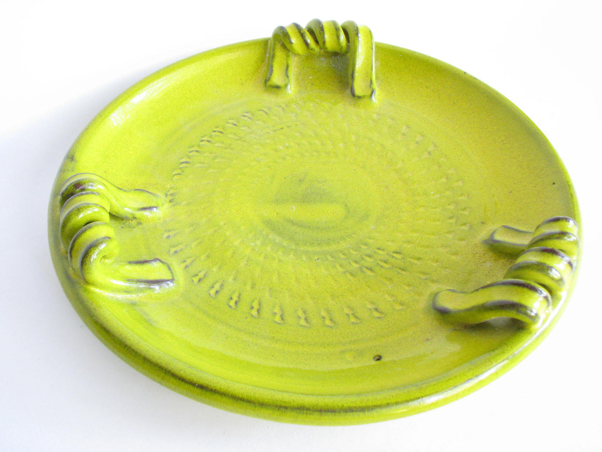 Vintage E. Higgins & Company Bright Green Glazed Pottery Platter with ...