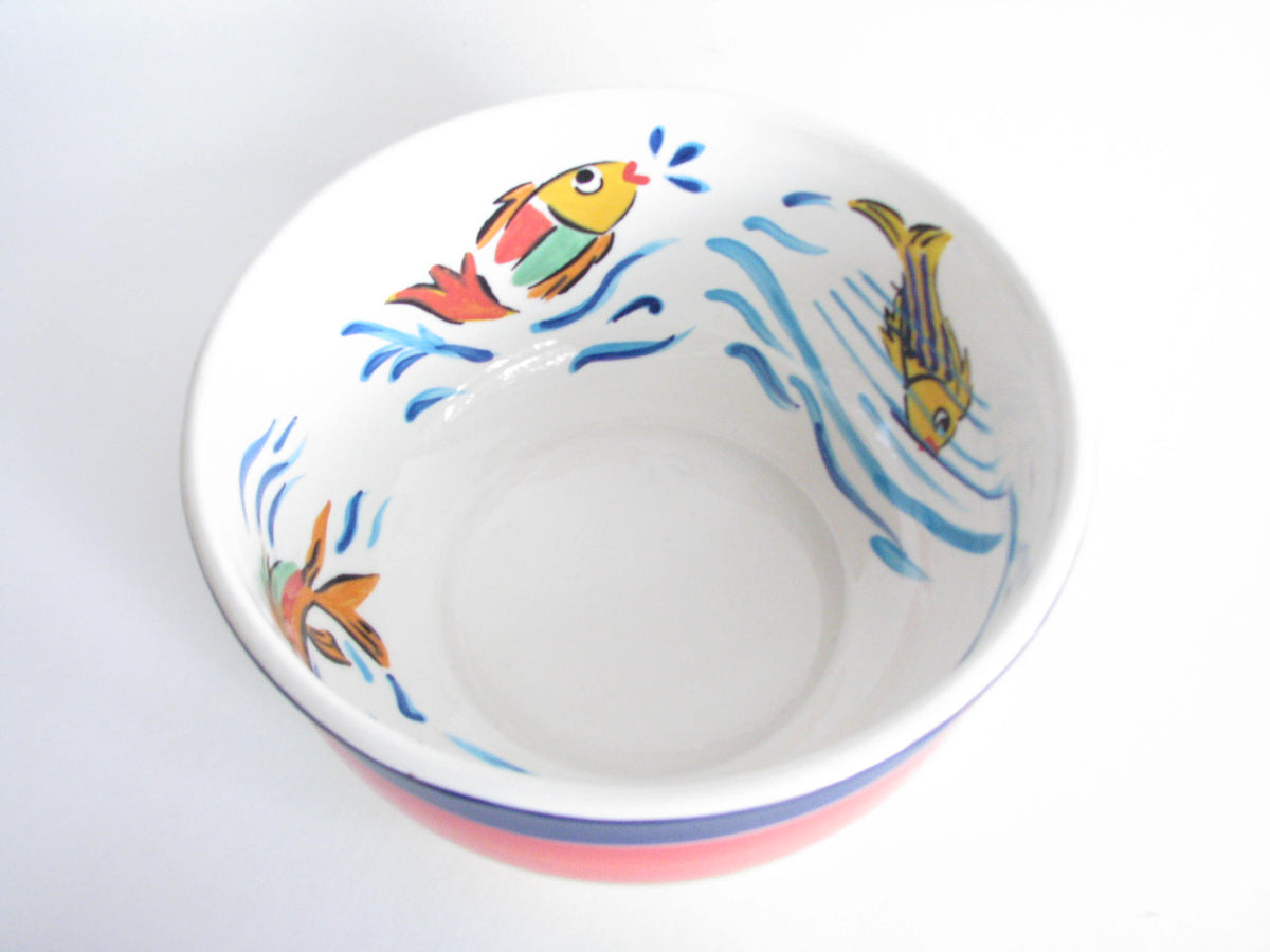 Vintage Strata Group Les Tropiques Hand-Painted Ceramic Serving Bowl w ...